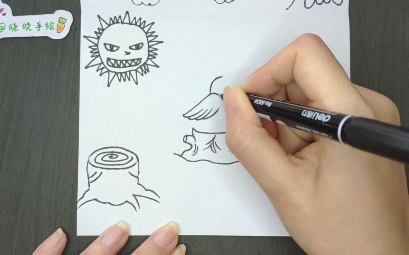 创意简笔画如果森林里的大树被砍掉会变成什么样最后的绿洲