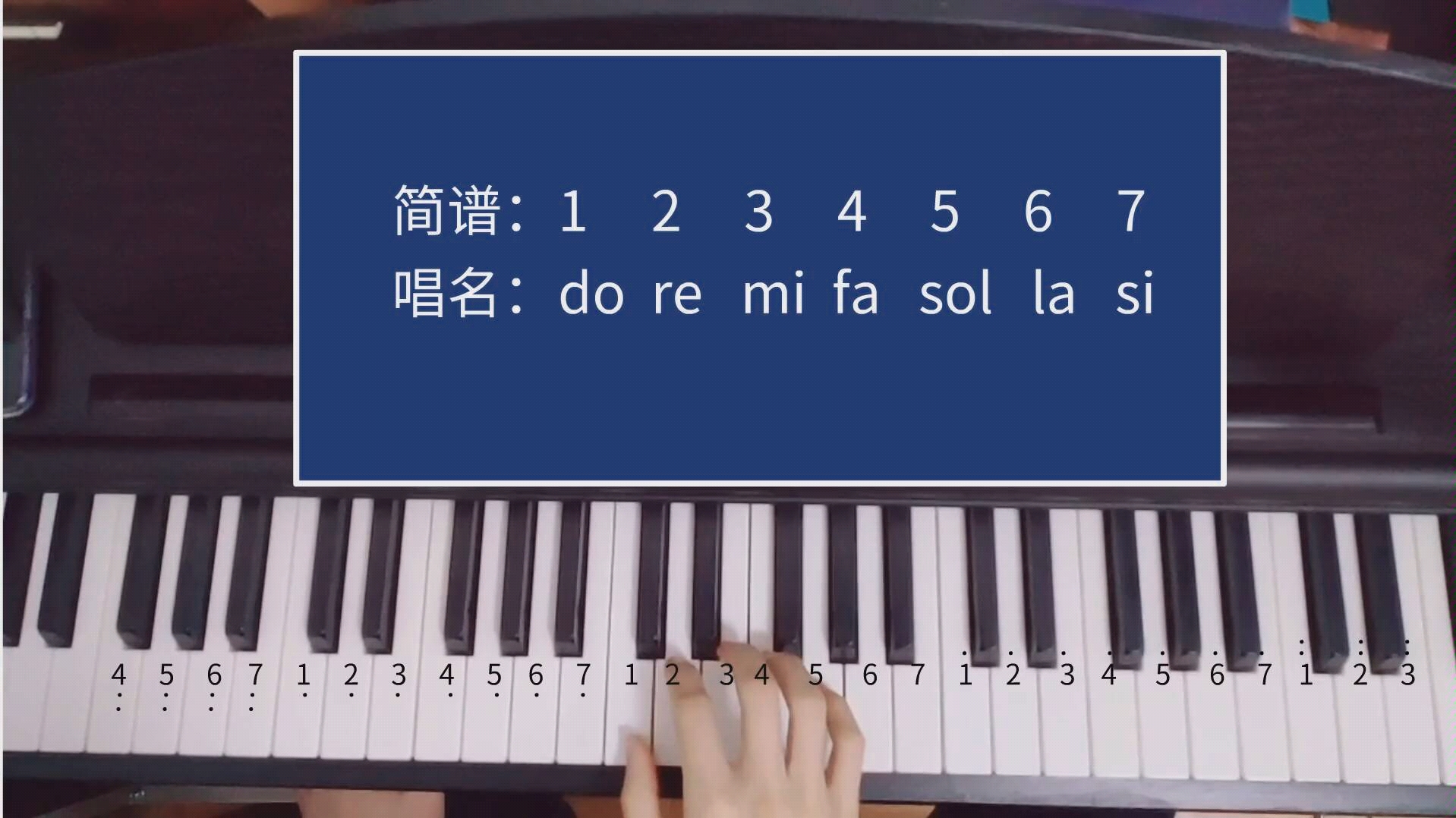 钢琴电子琴新手入门教学003 简谱1234567在键盘上的位置