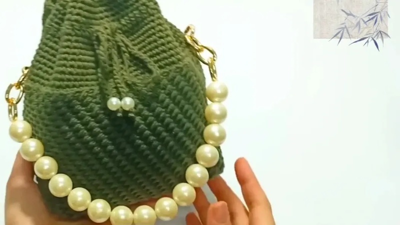 爱了!钩针编织的珍珠手提袋,特能装! #钩针编织 #钩针包包