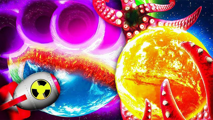 毁灭星球模拟器 宇宙巨型章鱼触手把地球掏了个洞 屌德斯解说