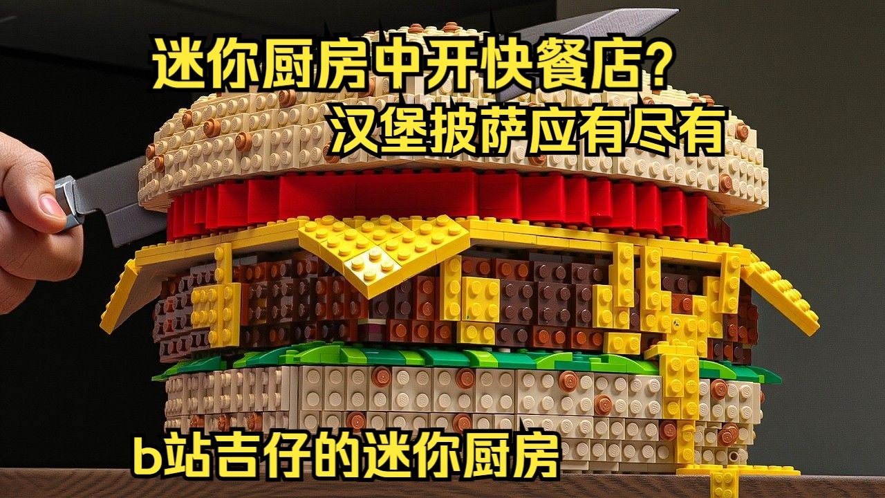 ...迷你厨房 × 乐高】打造属于你的快餐店!小小厨房,微缩美食,定格动画