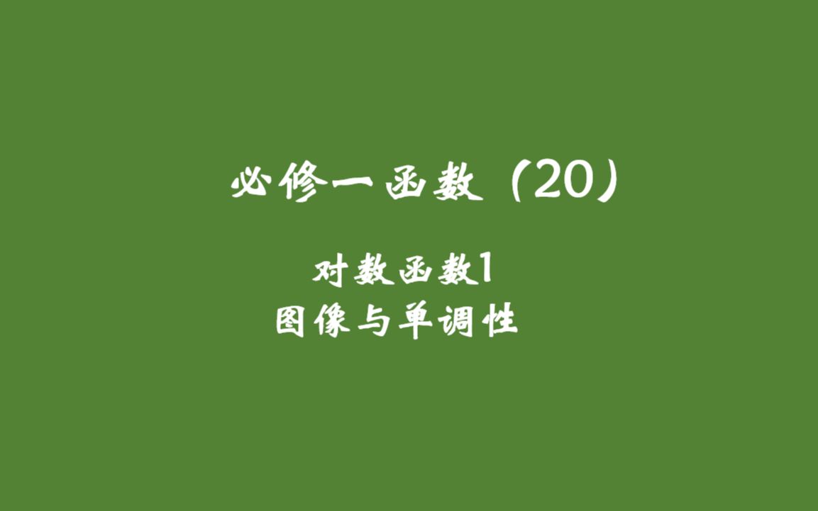 对数函数1(图像与单调性)