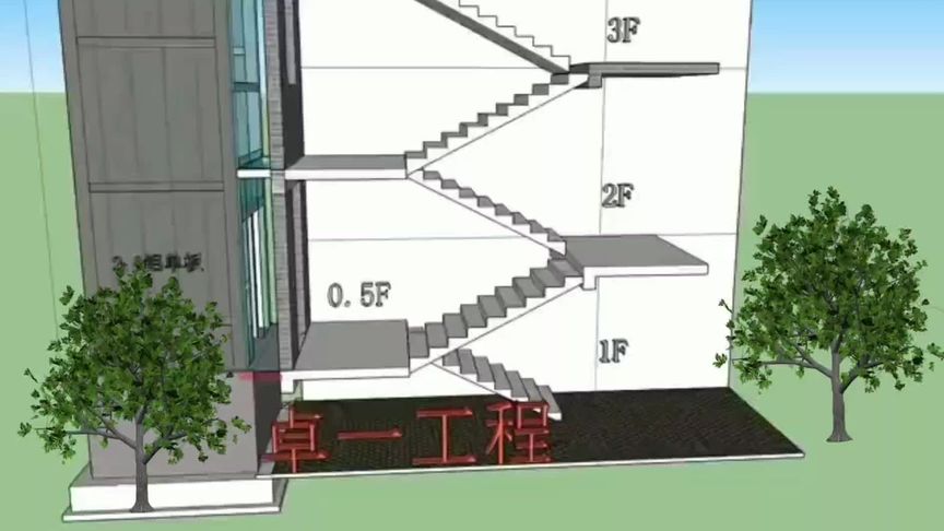 深圳某小区加装电梯半梯入户方案效果图#钢结构工程 #施工动画