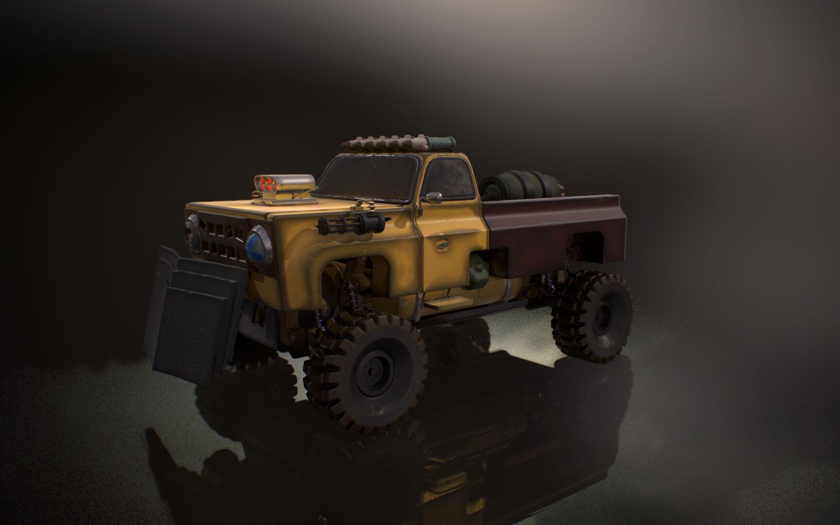 【3D建模】末日风皮卡汽车3D建模制作、全程讲解。