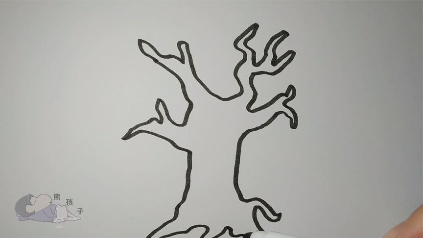 简笔画:沙漠千年(老树)