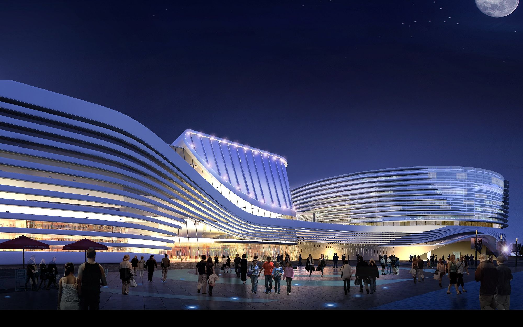 南昌市民中心创新型索结构支承锯齿斜面点式玻璃幕墙的设计与施工