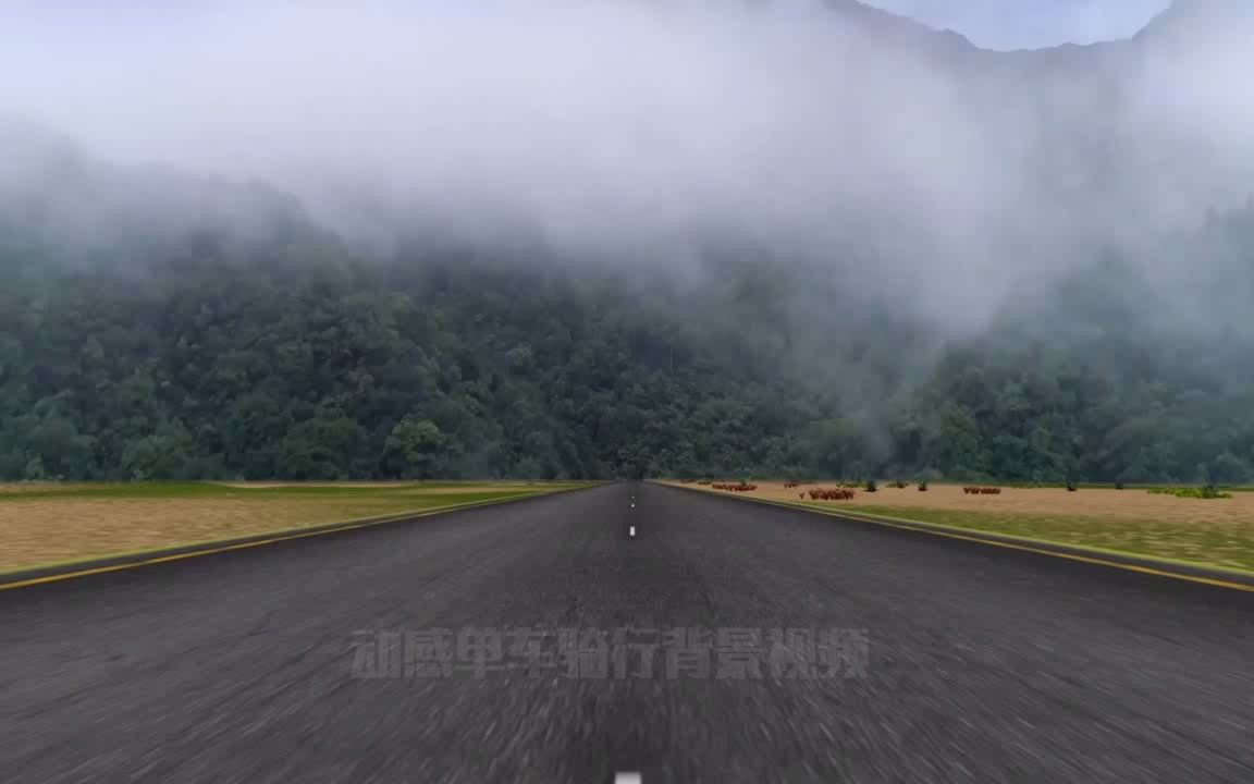 ...健身房骑行 前进道路移动公路马路节目表演LED大屏幕背景视频素材