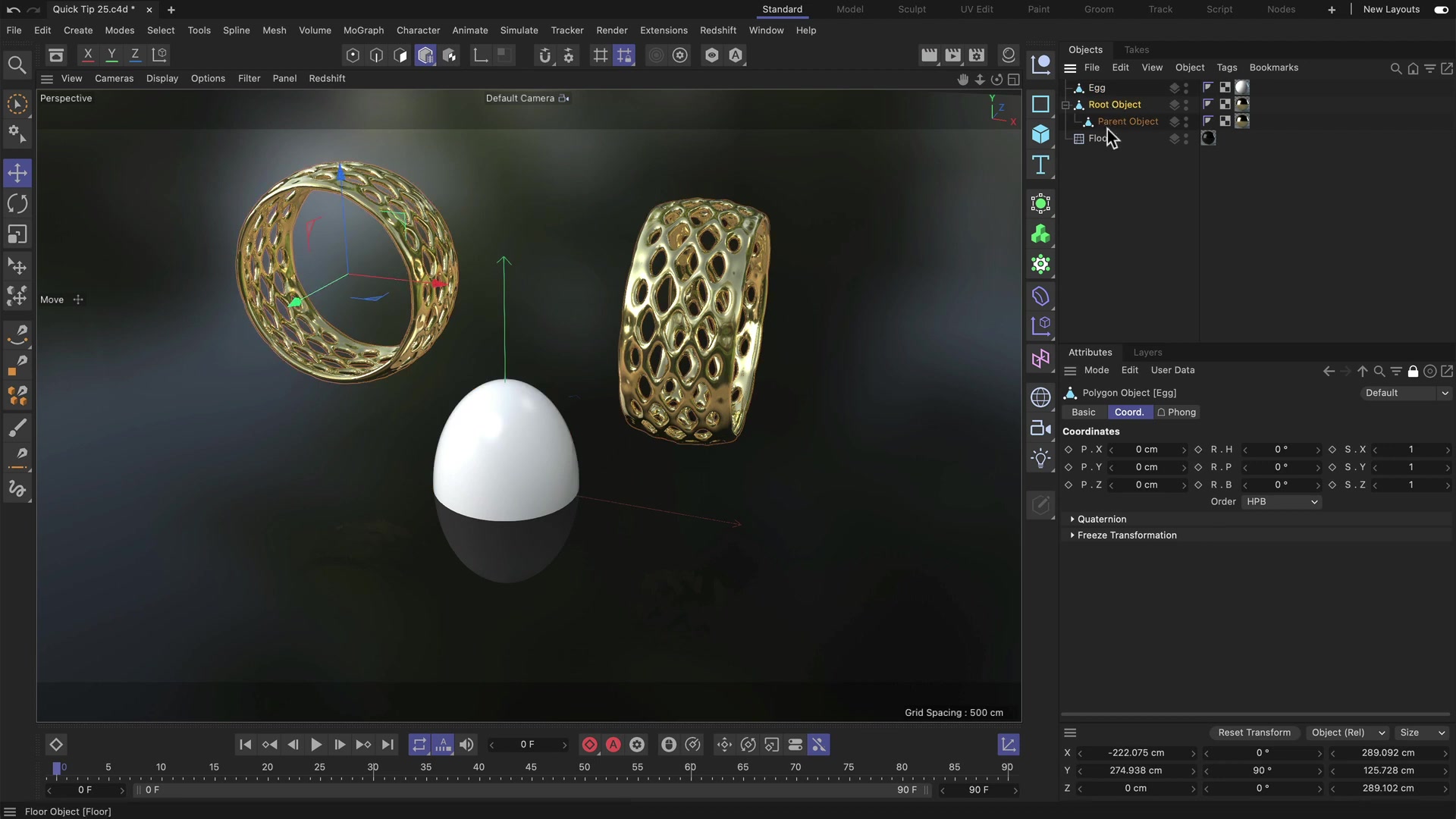C4D R25技巧教程#C4DQuickTip 25:如何在 Cinema 4D 中重置对象的...