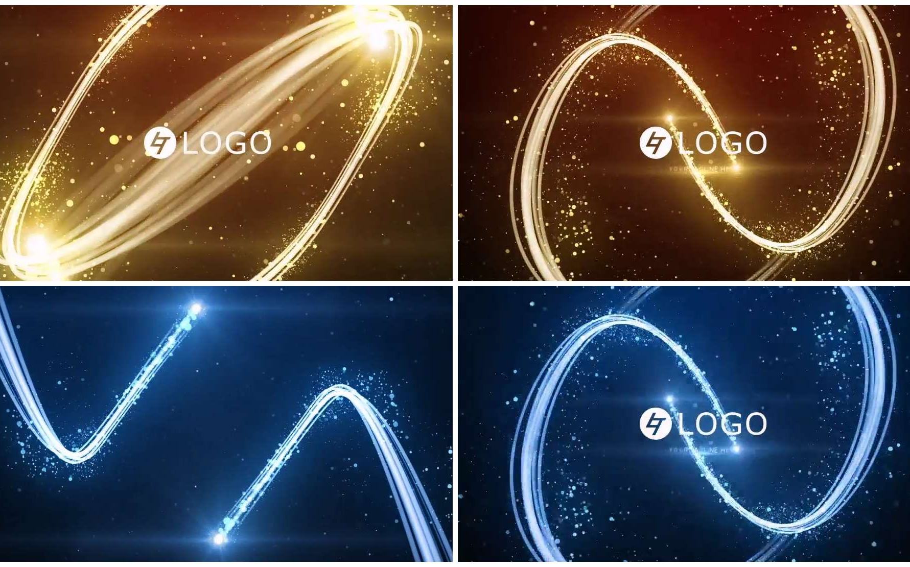 AE模板-粒子发光线条点线粒子飞舞特效的动态LOGO片头模板标识...