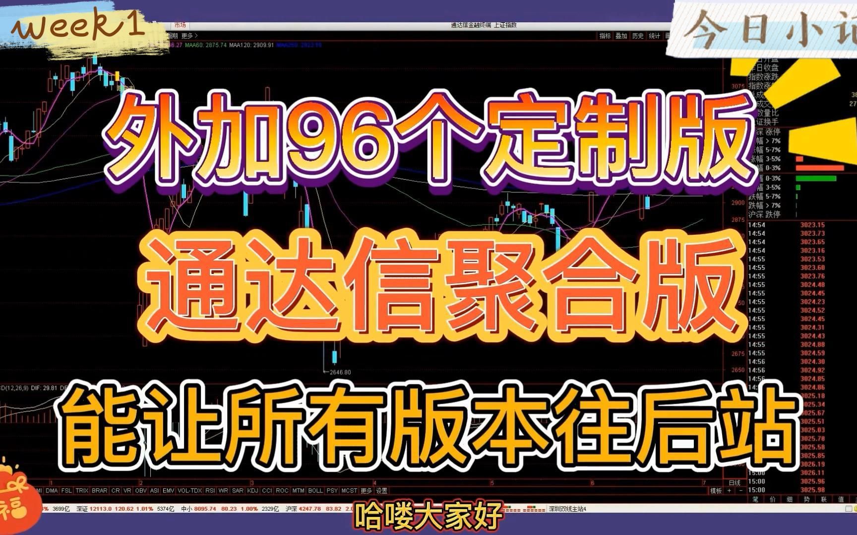 通达信聚合板,独特的通达信版本,能够查看L2高级行情,外加96个定制...