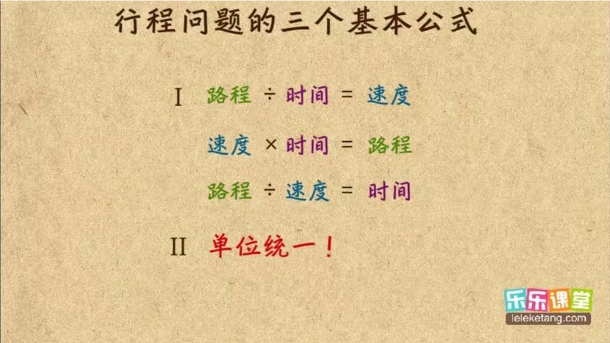 四年级～行程问题的基本公式