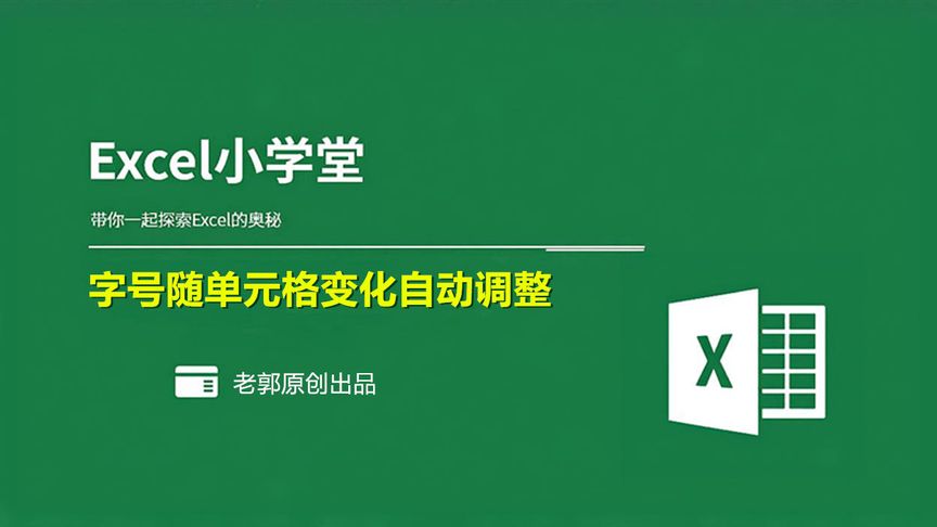 这办公软件技巧,效率提升不止一点,EXCEL字号随单元格变化调整