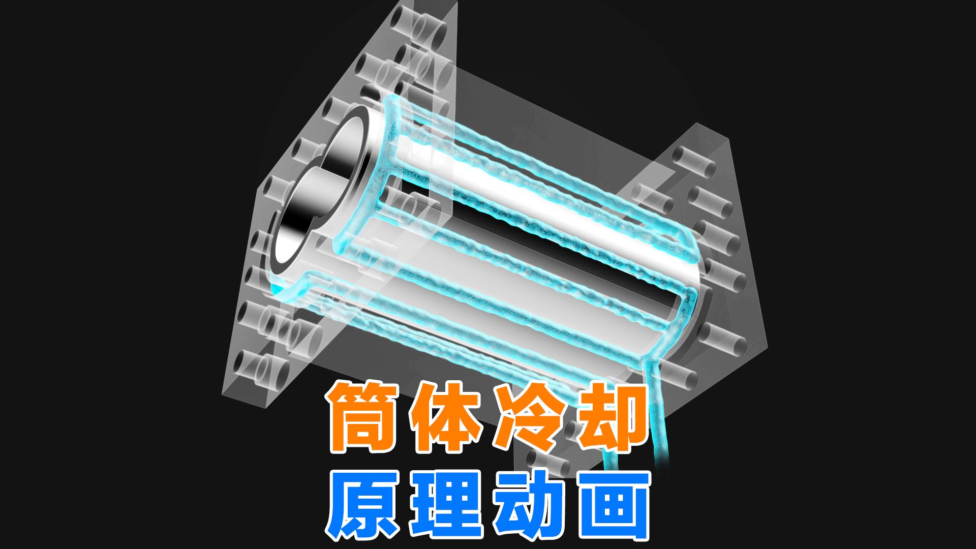 挤出机筒体结构冷却原理三维动画|筒体|挤出机|冷却|双螺杆挤出机|筒体...