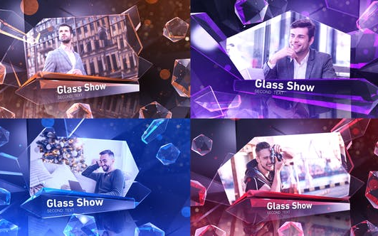 AE模板-透明玻璃水晶效果的电视剧片头模板豪华颁奖典礼视频模板