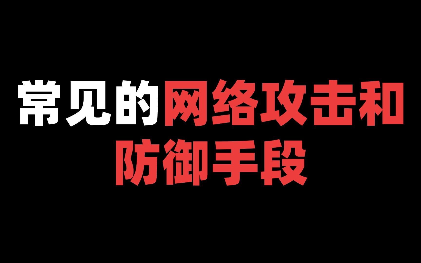常见的网络攻击和防御手段