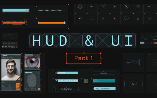 AE模板-HUD高科技UI用户界面加密技术跟踪识别定位追踪面部识别...