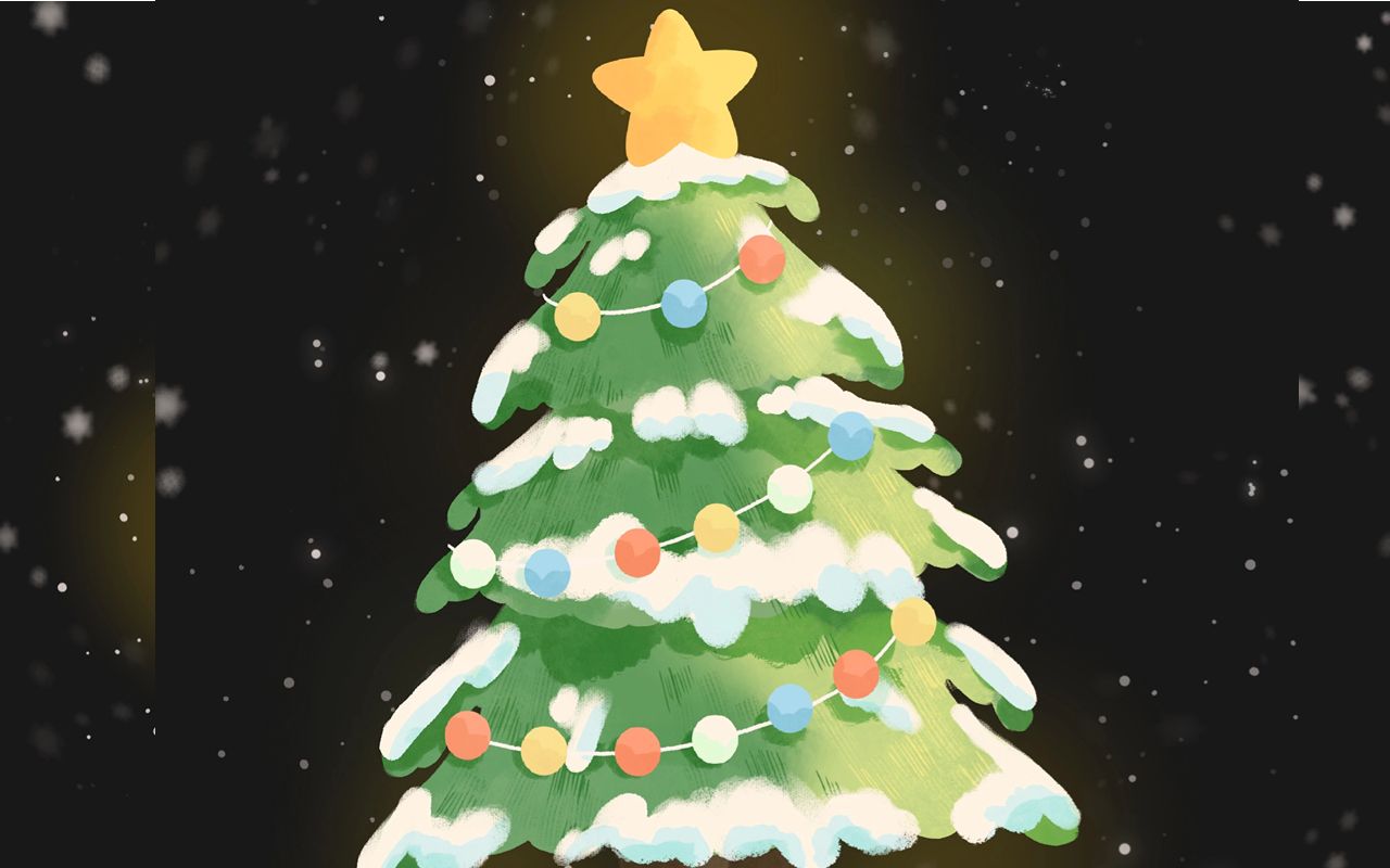 ps/procreate超级简单的圣诞树系列-圣诞树教程,有手就会系列!