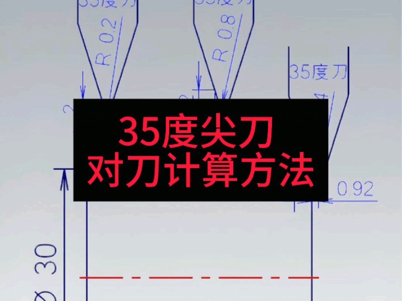35度刀,对刀点计算方法。#数控车编程 #数控编程 #mastercam编程