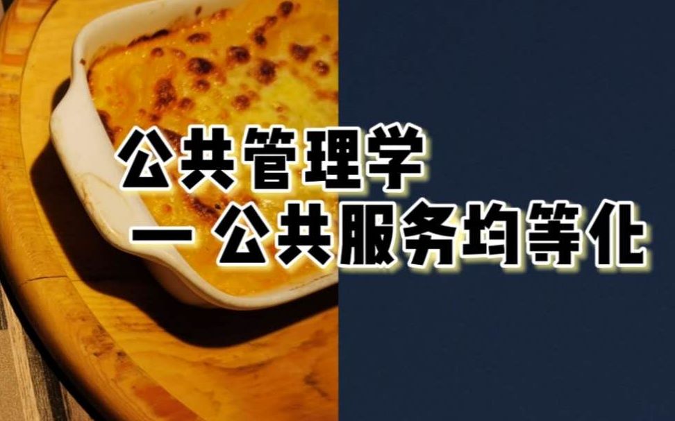 公共管理学| 服务均等化