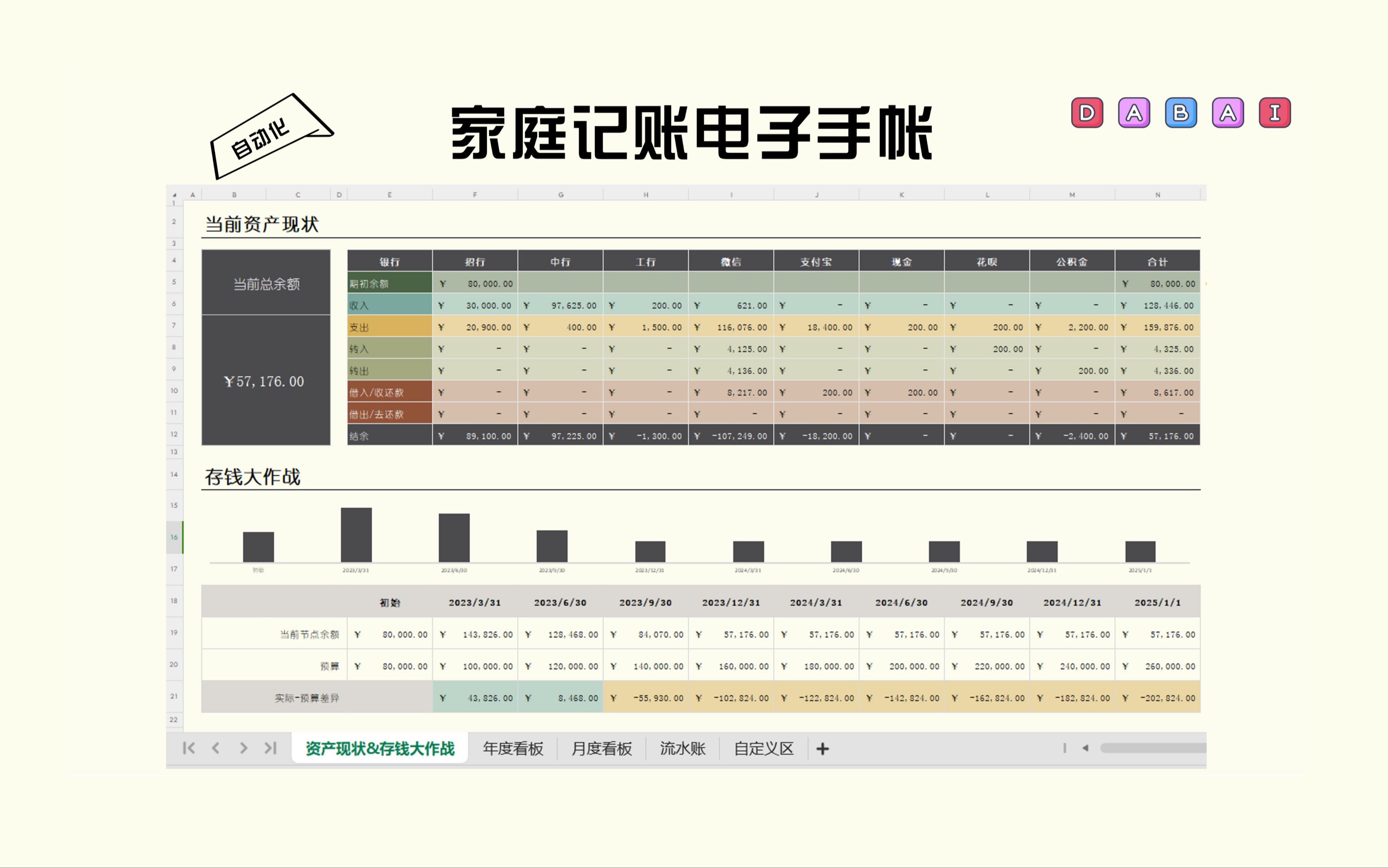 大橘excel-家庭记账电子手帐