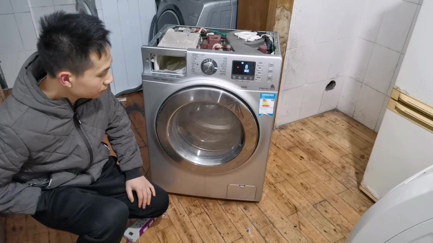 三星滚筒洗衣机通电但电机启动,自己动手换个板子,终于修好了