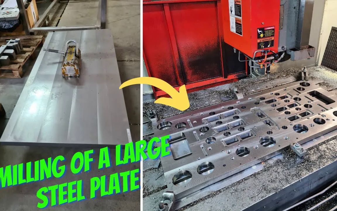 孔洞比奶酪还多的大钢板!数字铣削全过程【CNC】