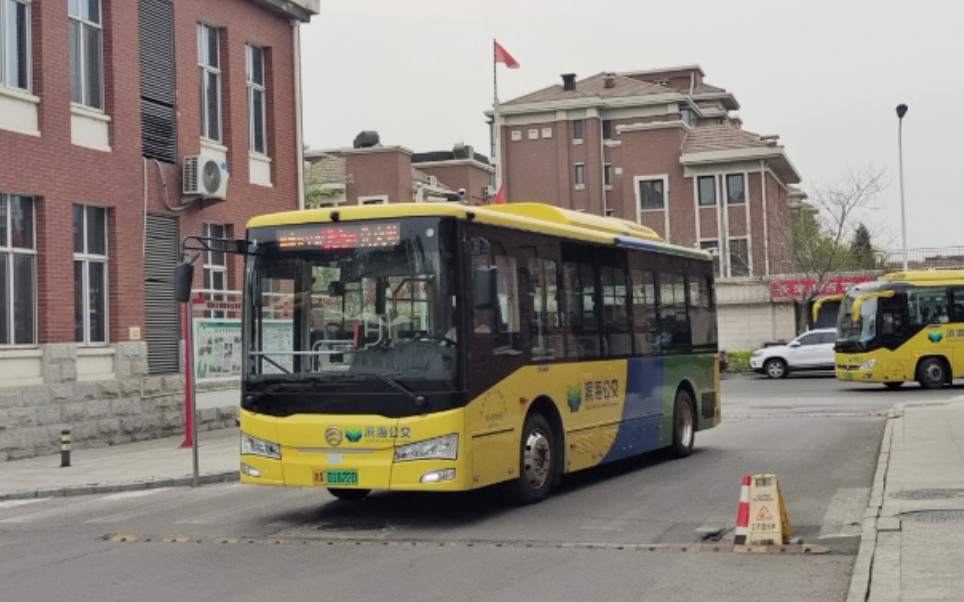 天津滨海公交955路(洞庭路公交站→北塘公交站)全程前方展望