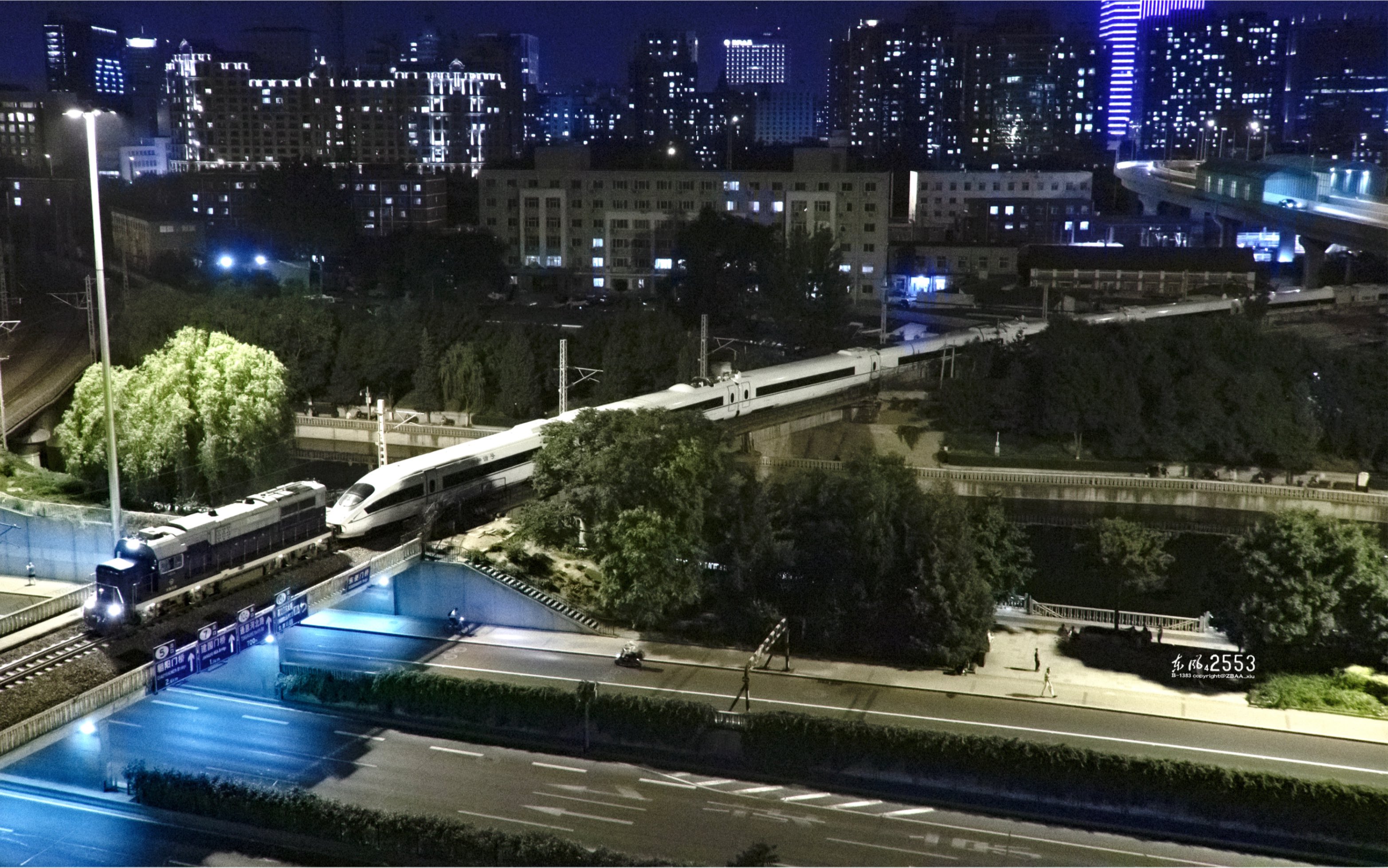 [中国铁路]00126次回送CRH3C型动车组通过京沪京哈联络线