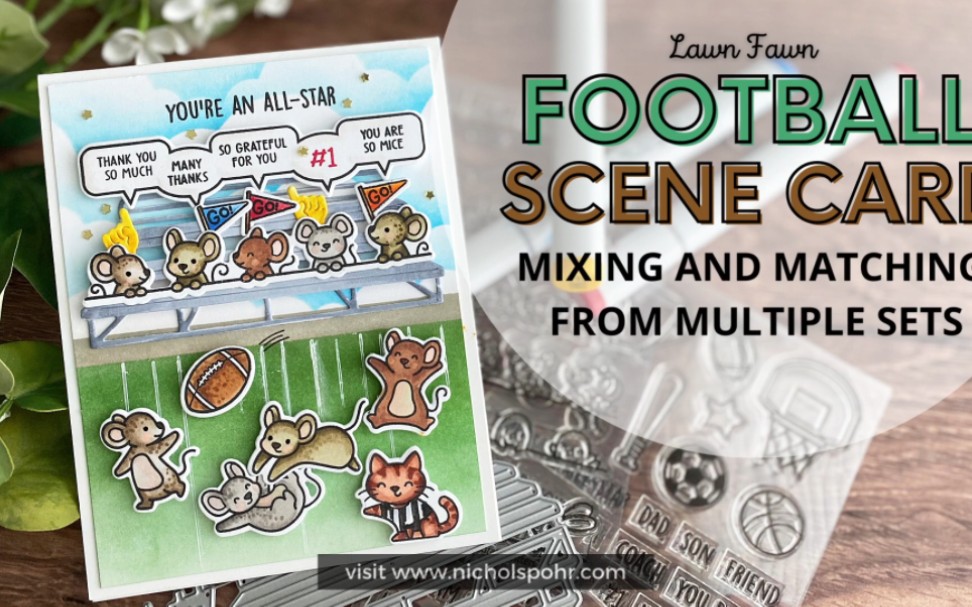 《青青大草原》Football Scene Card 来自于LawnFawn品牌的手工卡片...