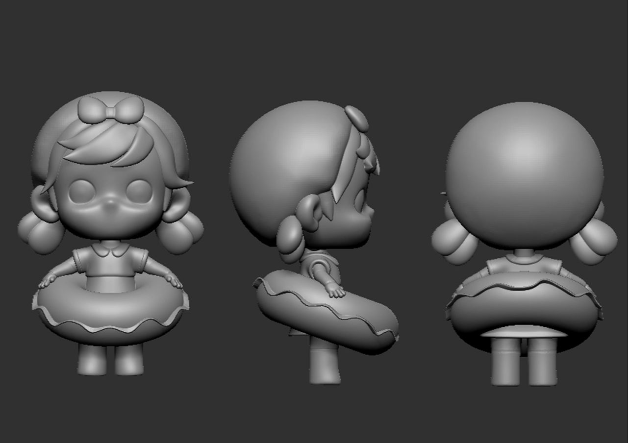 zbrush制作Q版卡通人物手办制作教程,太可爱了