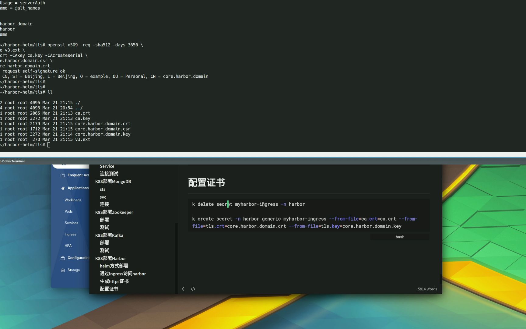 【K8S教程】配置Harbor的https证书:证书生成及配置