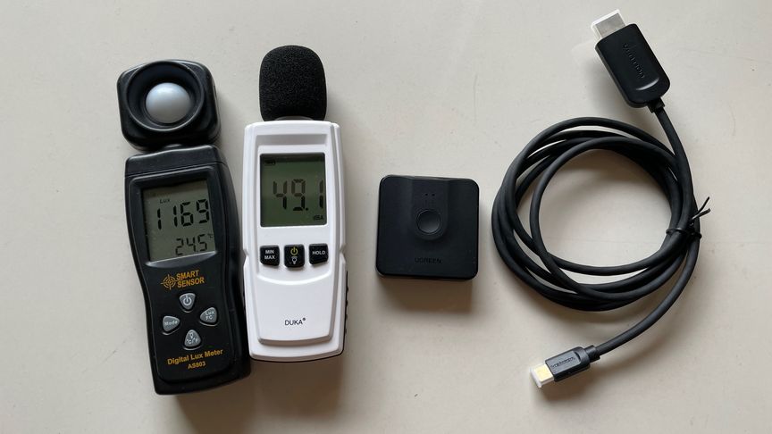 投影仪相关数据的测试工具,照度计,分贝计,HDMI一进二出