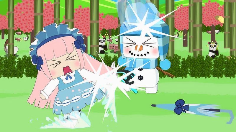 迷你世界格斗动画第326集:雪灵是有多菜梦歌用冰块就把他打败了