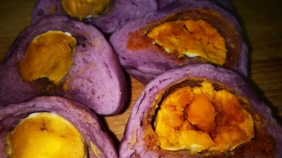 蛋黄紫薯包,好吃又好看,详细讲解用料和做法