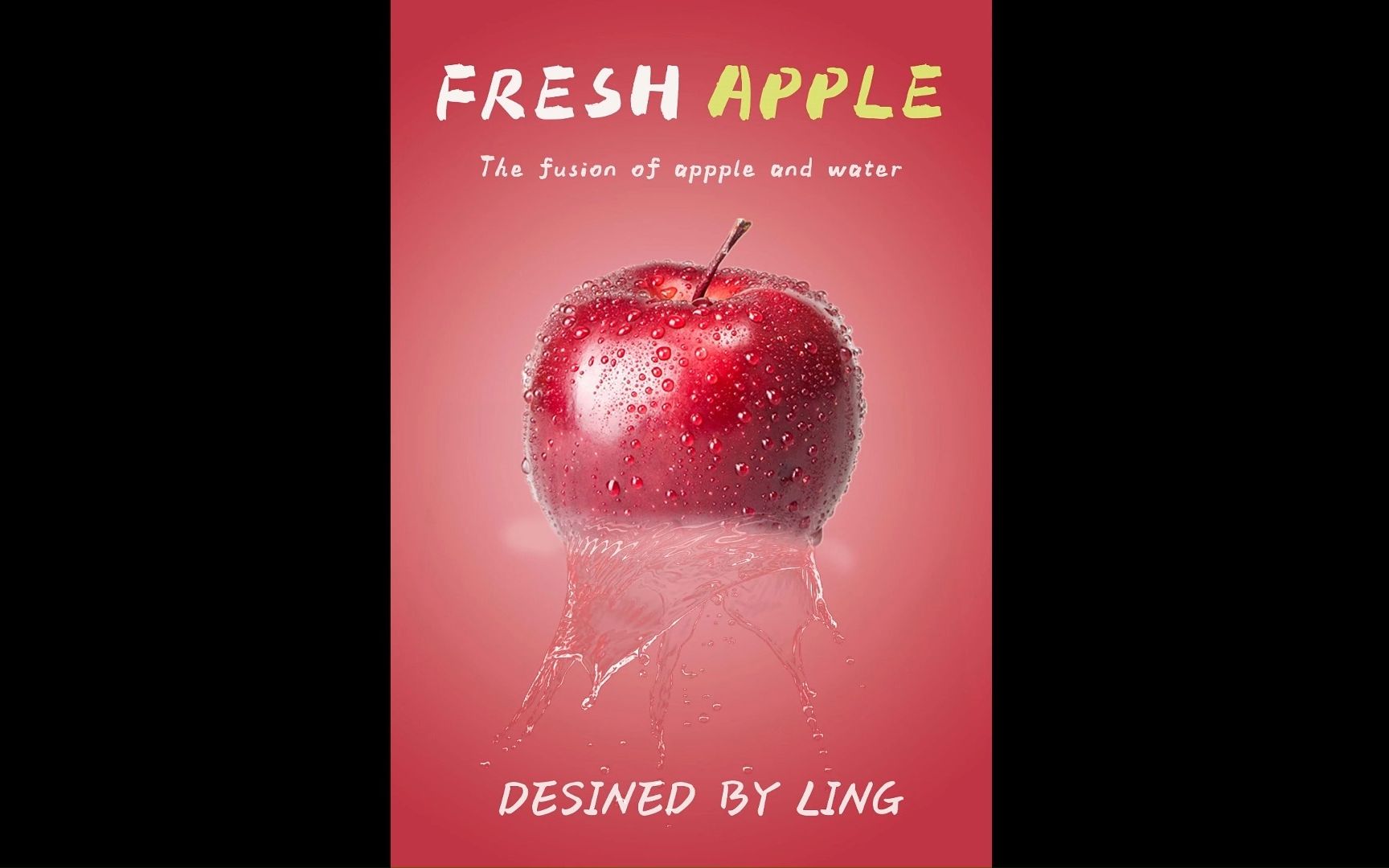 PS教程:4分钟一张海报!水花融合苹果合成的效果,让你眼前一亮!