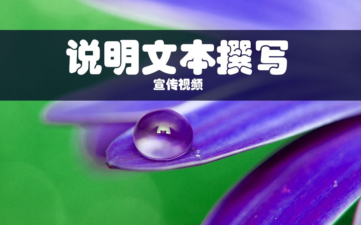 说明文本撰写宣传视频