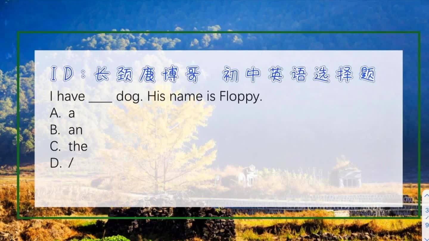 初中英语选择题,冠词选择有技巧,简单题带你轻松秒杀,.