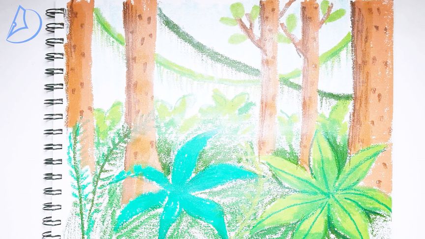 画一笔:小朋友,今天跟我一起画一片原始丛林