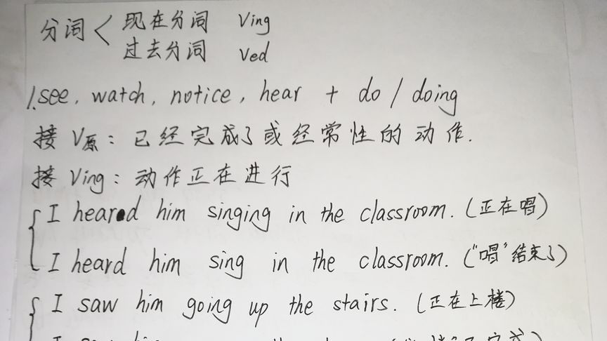 英语中see,watch,hear等词后面到底应该接V原形还是接Ving形式