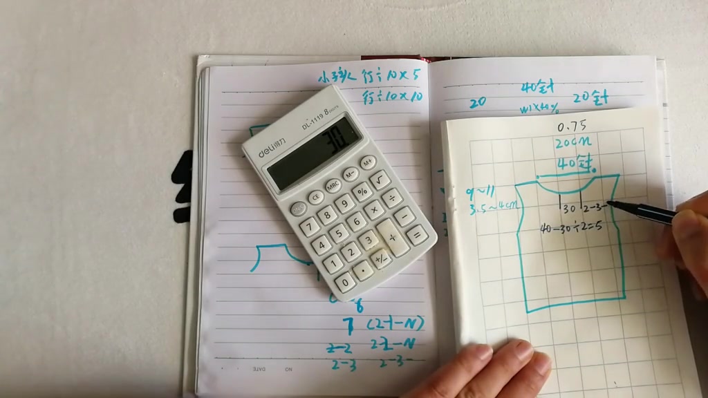 毛衣编织技巧,后领减针计算方法,非常实用