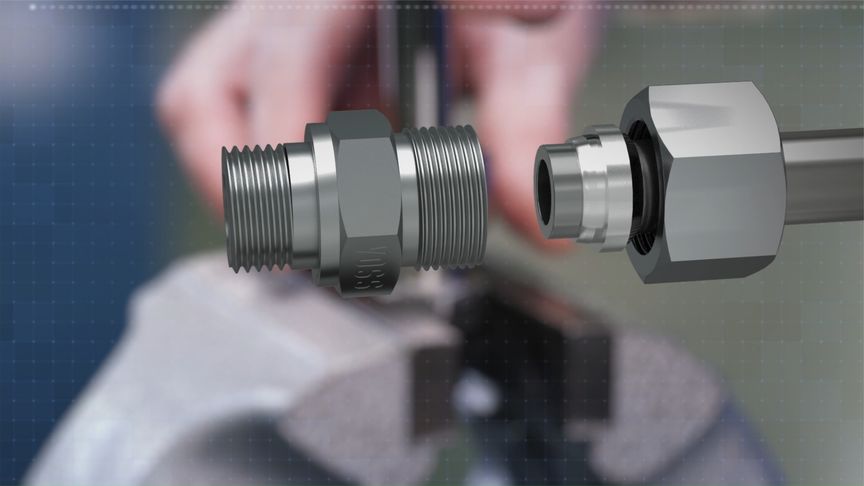 VOSS ES-4VA不锈钢卡套用管接头预装配