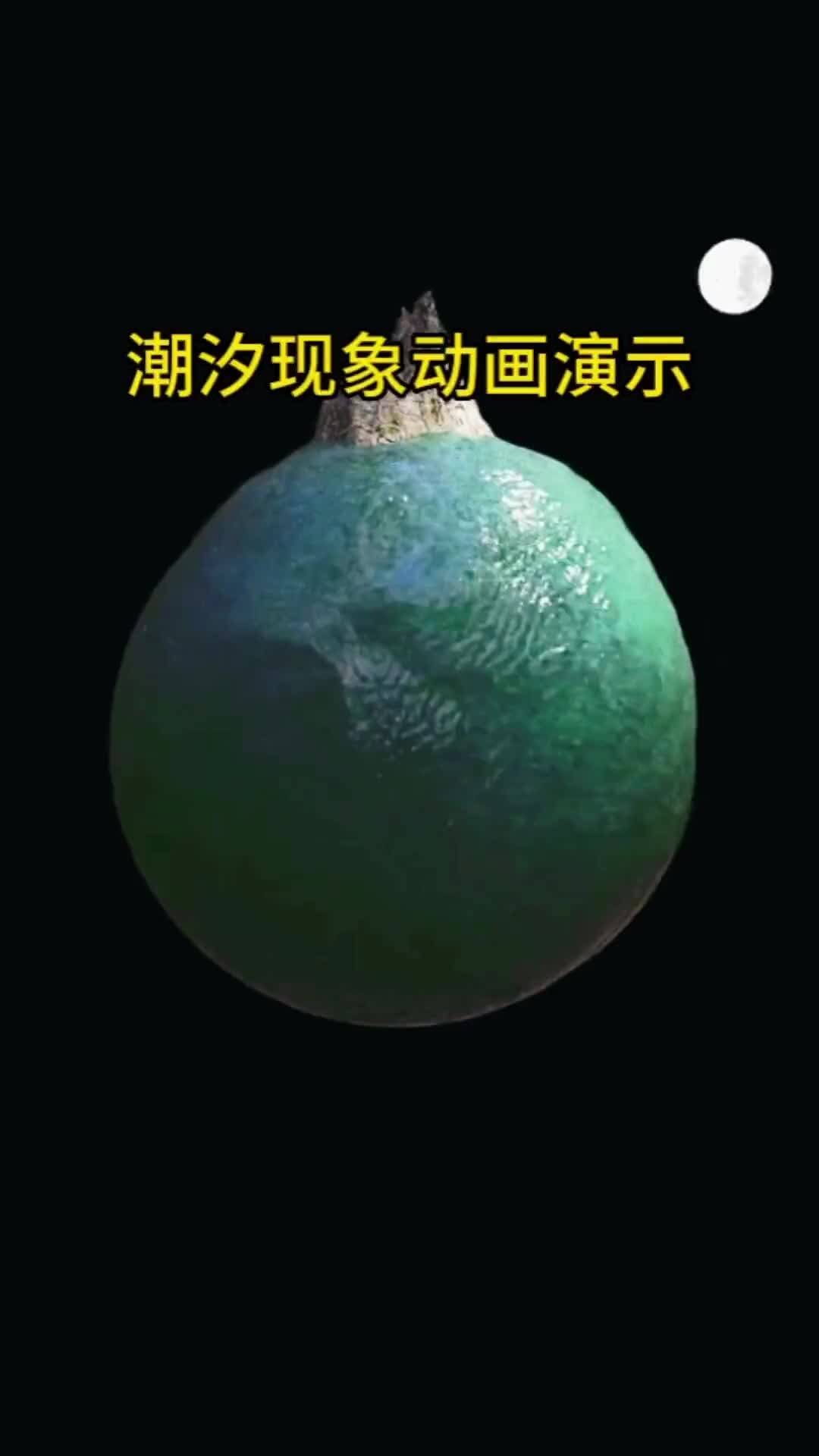 月球引力潮汐作用原理,潮汐现象动画演示