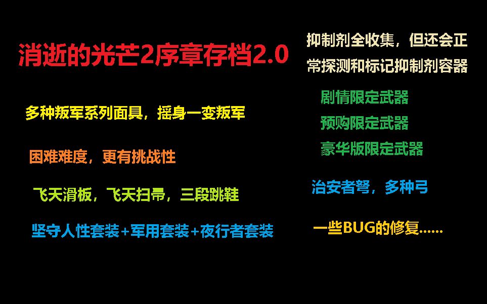 【消逝的光芒2】二周目用存档2.1 助你轻松打造一个你想要的世界