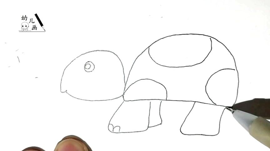 育儿简笔画,可爱的小乌龟,一分钟让宝宝学画!