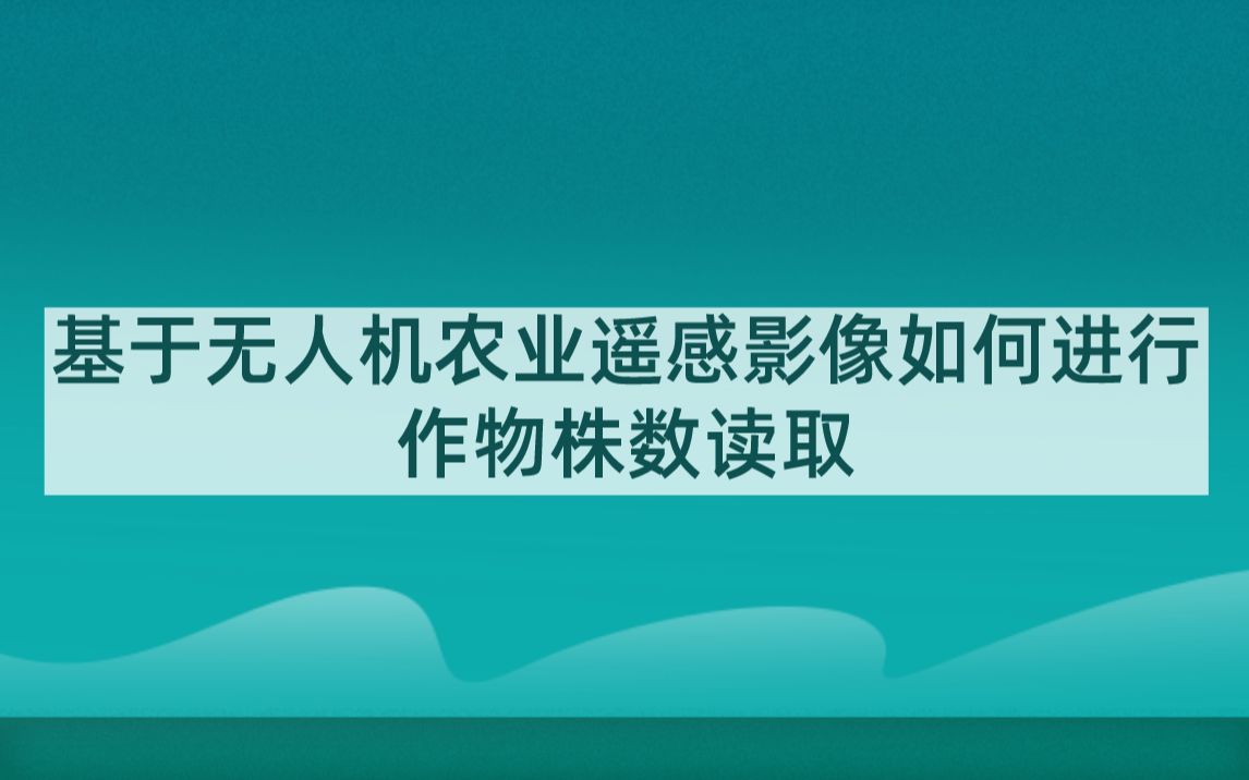 教程分享:基于无人机农业遥感影像如何进行作物株数读取