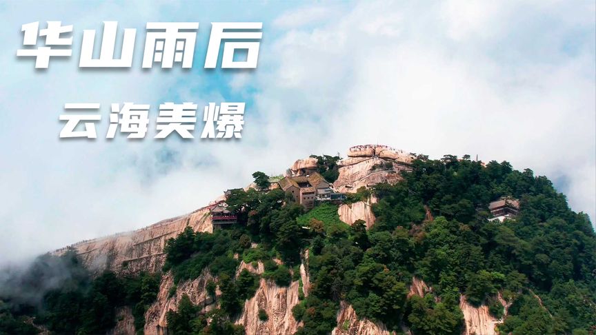 昨日华山雨后出现云海景观 云雾飘渺赏心悦目