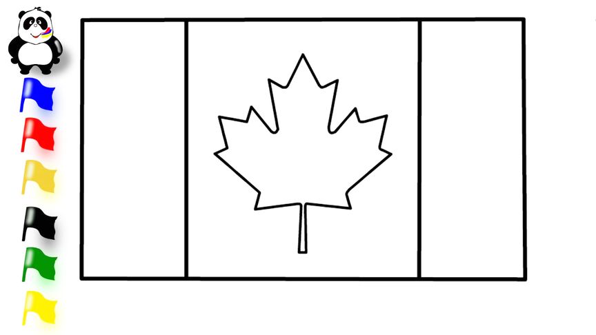 一起画国旗-宝贝学颜色-加拿大