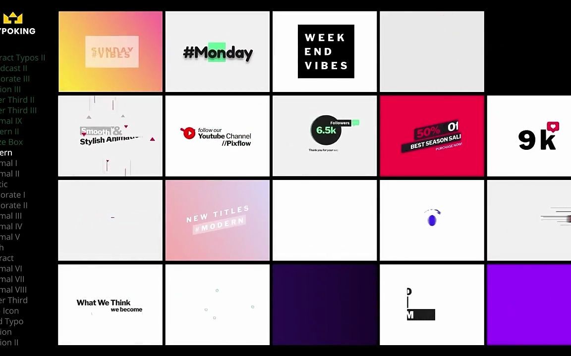 AE脚本-1122个超级无敌文字标题排版动画大合集预设