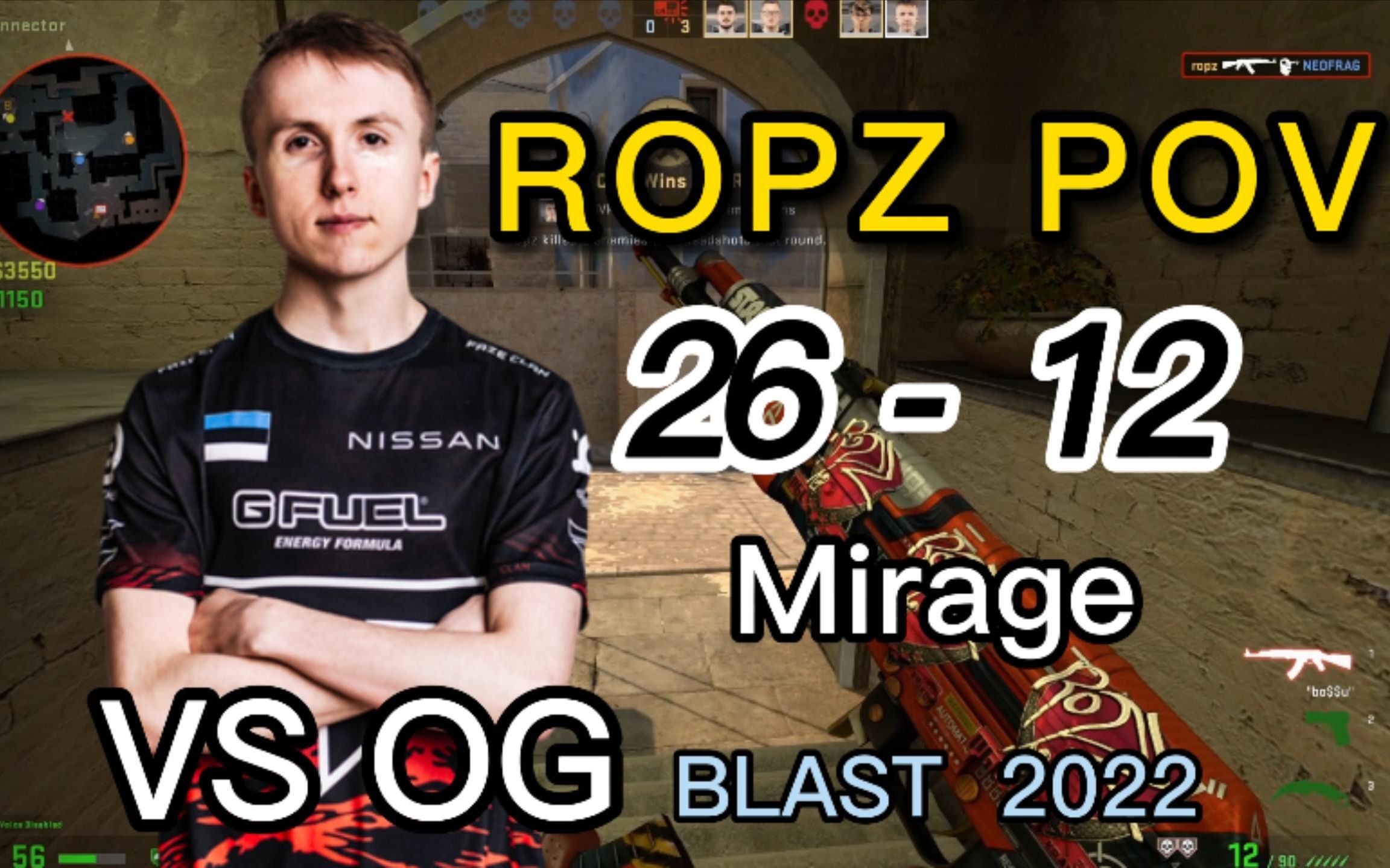 【CS:GO POV 】FaZe ropz (26-12) VS OG(Mirage)荒漠迷城 @ ...