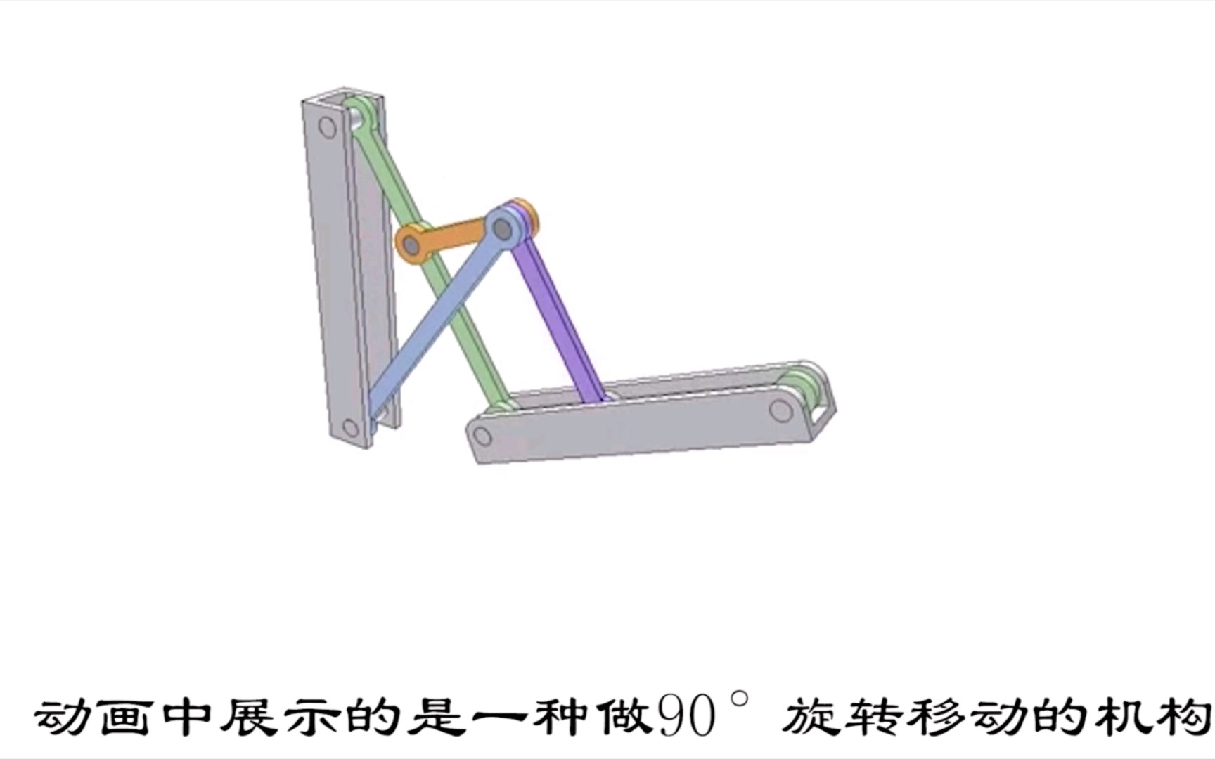 三维运动仿真:一种做90度旋转移动的机构